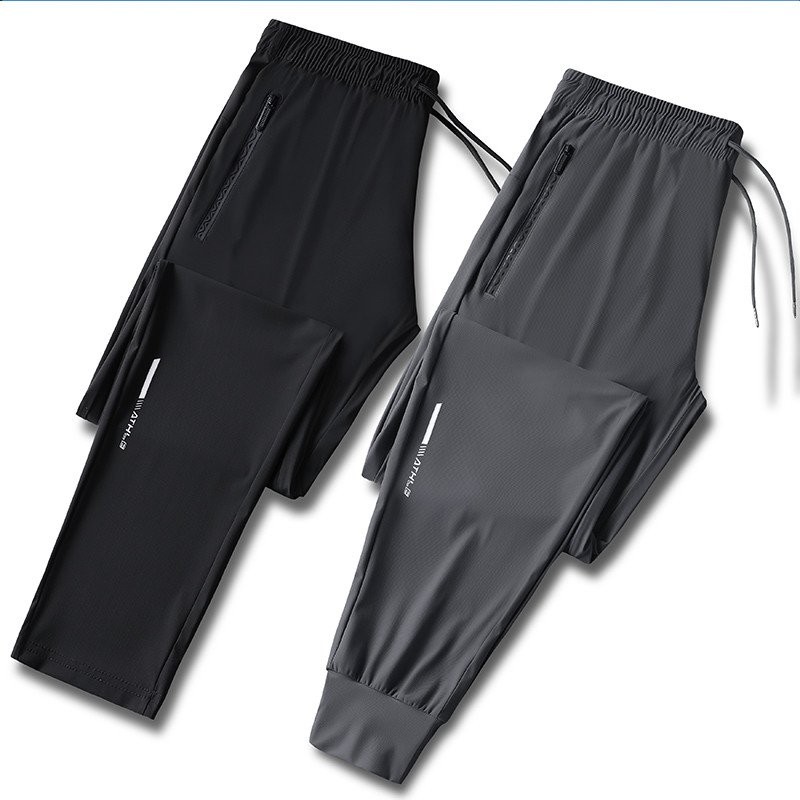 【L-8XL】冰丝裤男士夏季薄款速干透气运动休闲长裤加肥大码空调裤长裤 | Shopee Malaysia