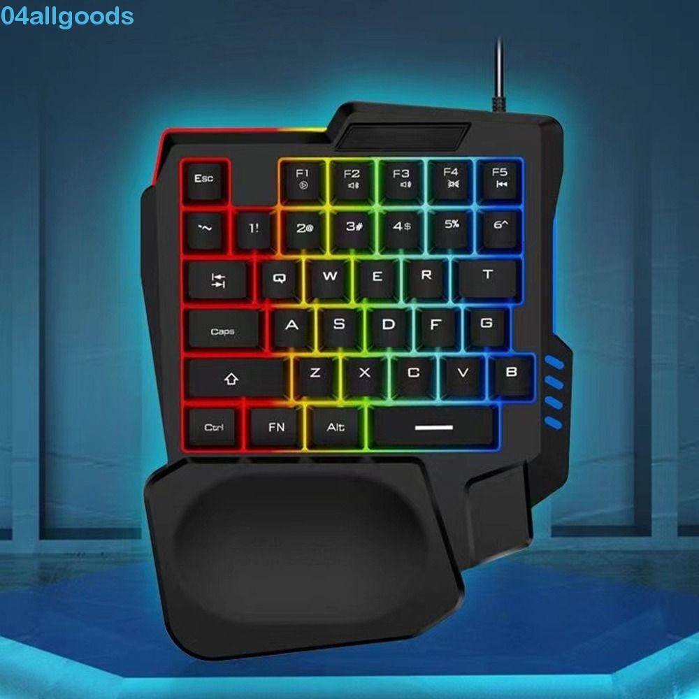 ALLGOODS Single Hand Keyboard, Luminous USB One Handedly Keyboard ...