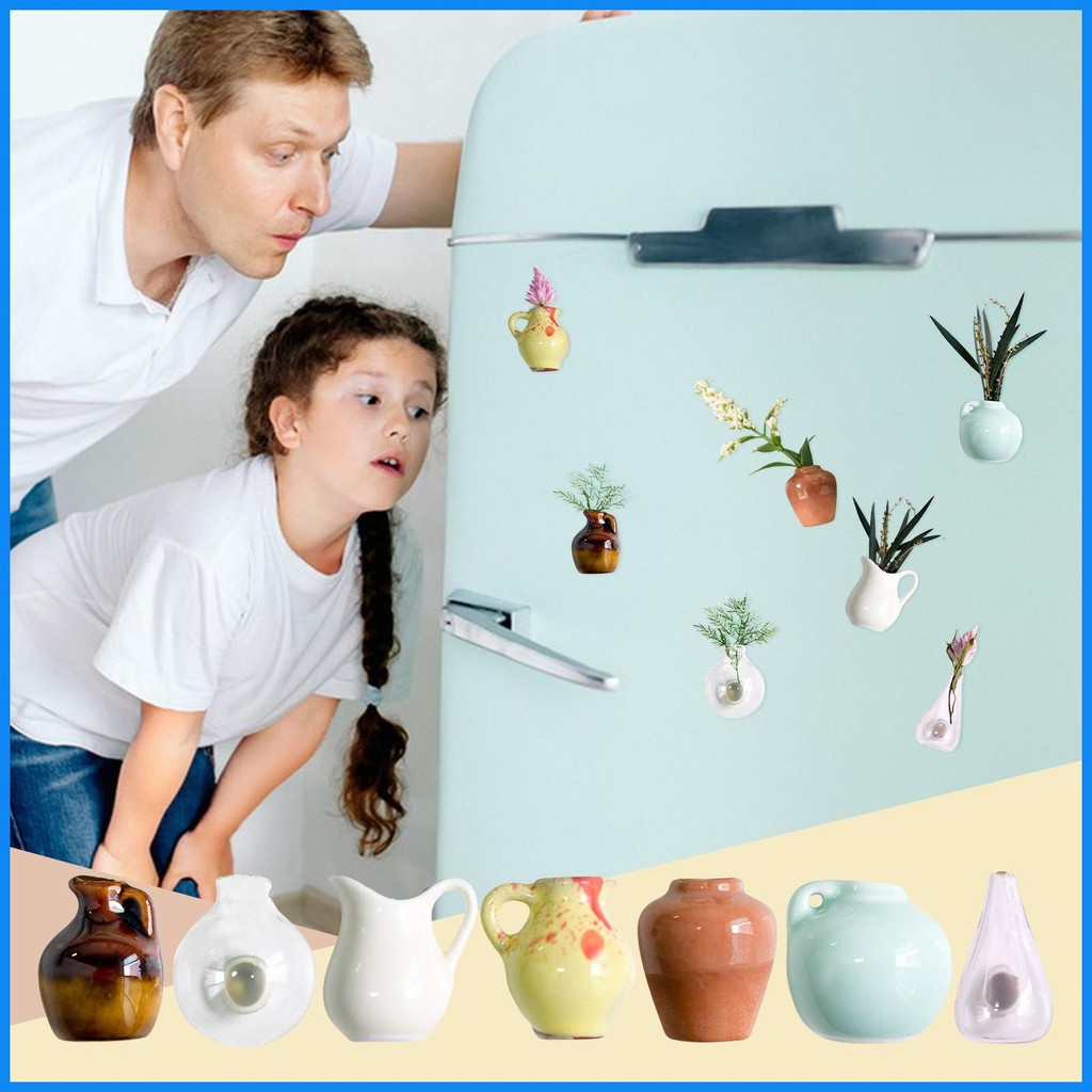 Vase Refrigerator Magnets Flower Decorative Magnets 3D Refrigerator ...
