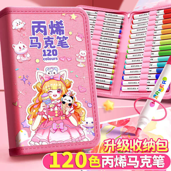 colour pencil pencil warna Penanda akrilik, legap, boleh disusun, kanak ...