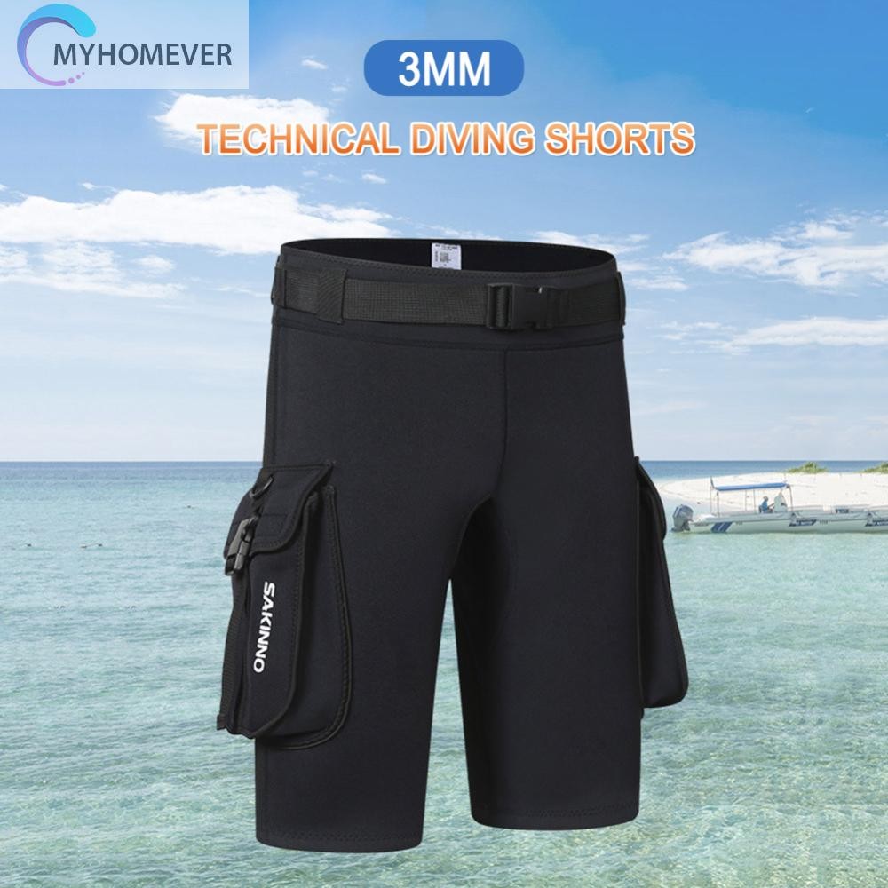 3mm Neoprene Wetsuit Tech Shorts Keep Warm Unisex Wetsuit Cargo Shorts ...