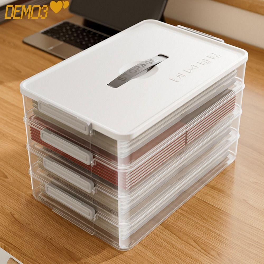 [DEMO3] Storage Box, A4 Stackable File , Simple Plastic With Handle ...