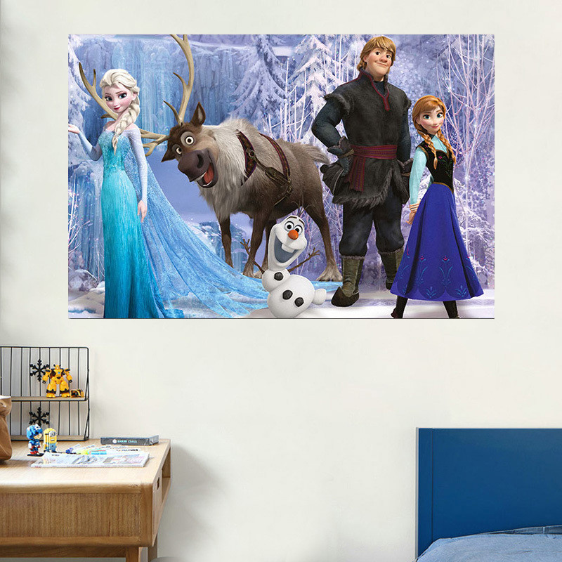 Cartoon Frozen Poster Children's Room Decoration Layout Stickers Girl ...