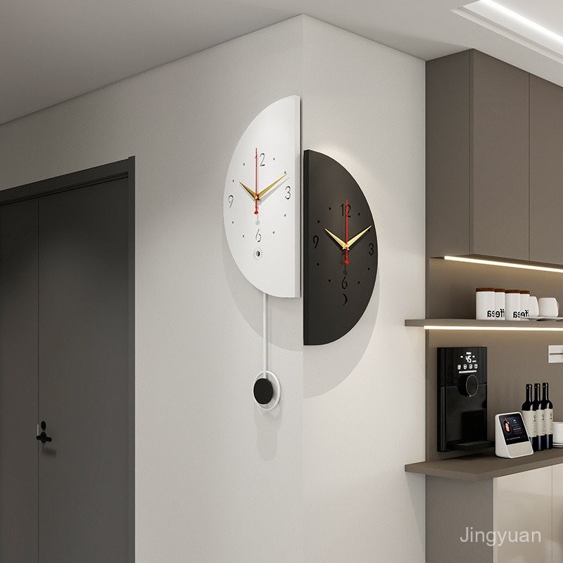 Limited Time Special ins Modern Double-Sided Corner Clock Corner Wall ...