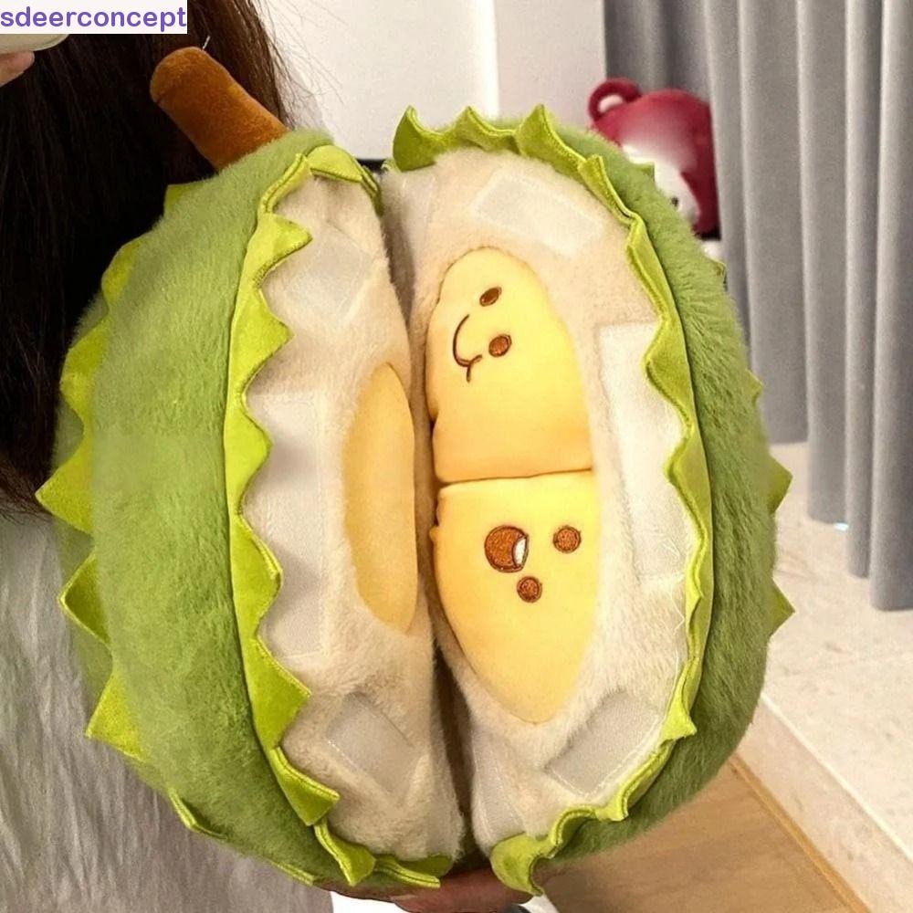 SDEERCONCEPT Detachable Durian Plush Toy, Fluffy Collection Fruit ...