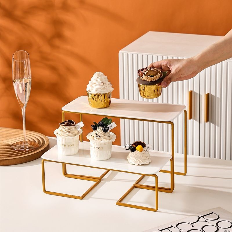 Retro Golden High Low Ladder Display Stand Set Table Wedding Dessert ...