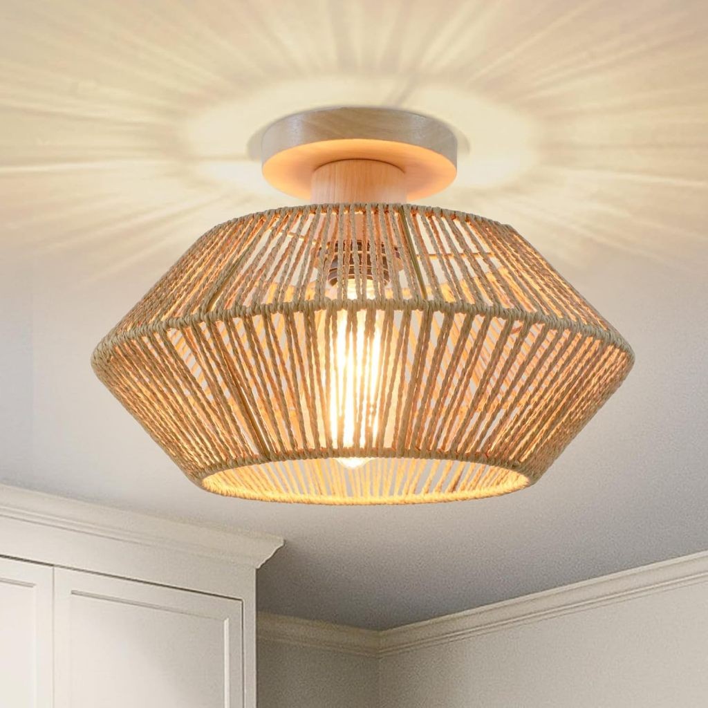 CHANDELIER ROTAN LAMPU SILING RATTAN CEILING LAMP RUSTIC FARMHOUSE ...