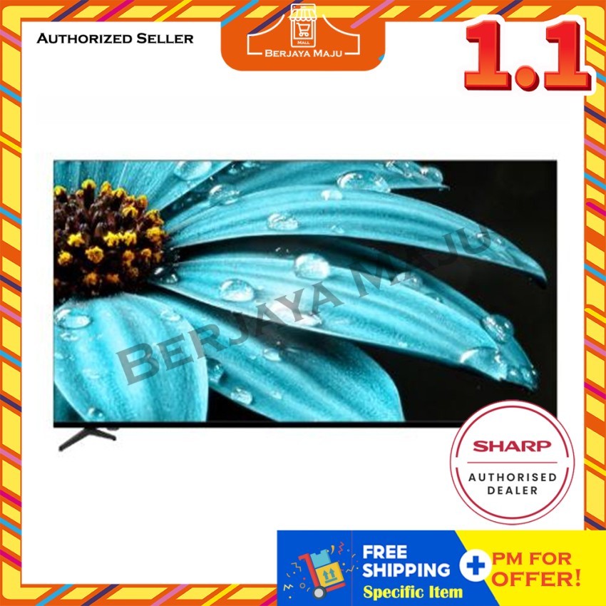 Sharp 50" 4K UHD HDR Smart Google LED TV 4TC50FJ1X | Shopee Malaysia
