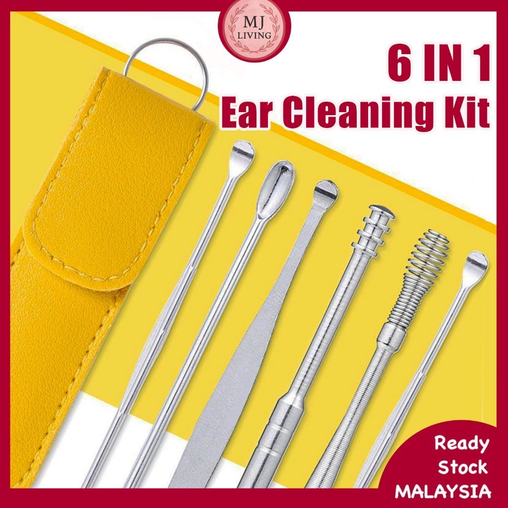 6 Pcs Ear Pick Cleaning Set Ear Cleaner Wax Removal Tool Spoon Ear ...