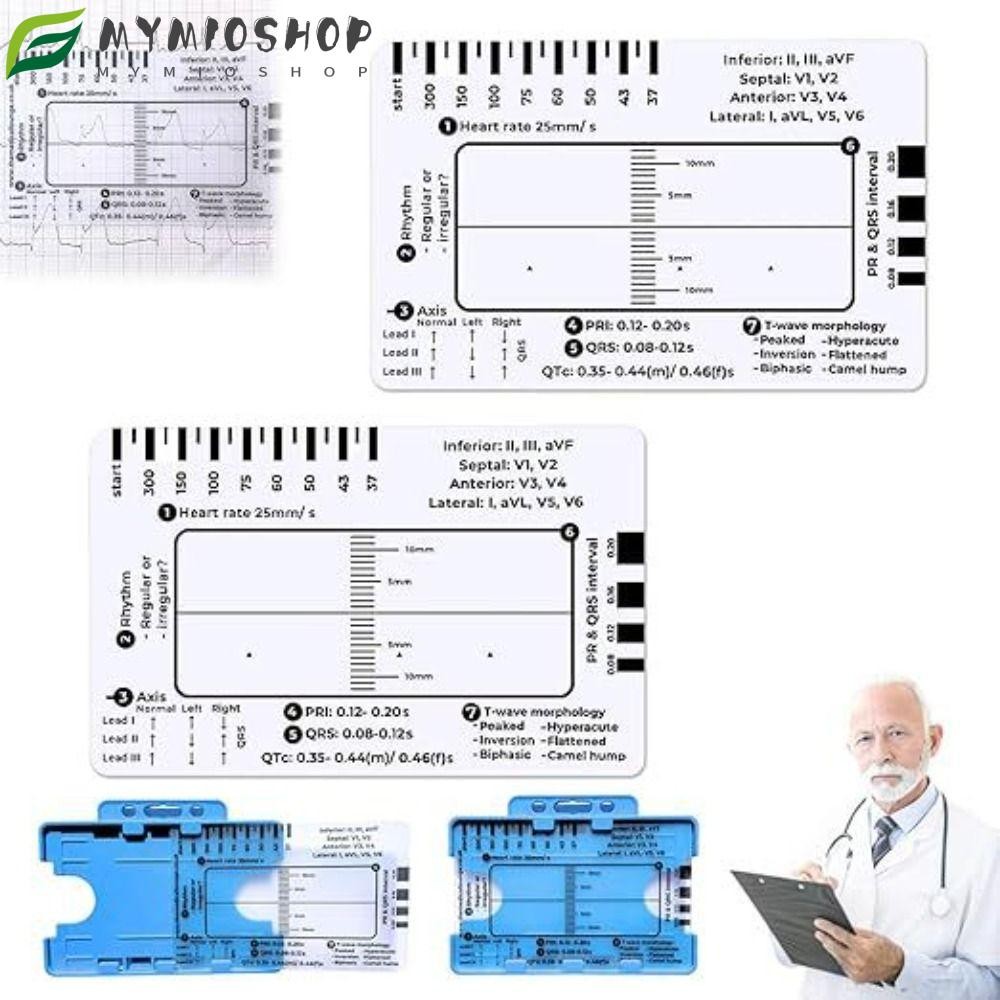 MIOSHOP ECG 7 Step Ruler, Plastic ECG/EKG EKG Calipers, Gifts Portable ...