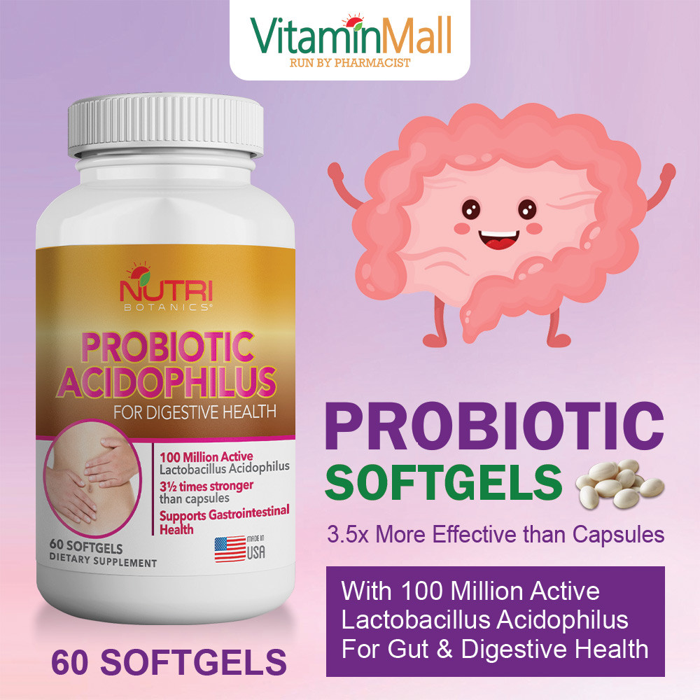 Nutri Botanics Acidophilus Probiotic Supplement - Digestive & Gut ...