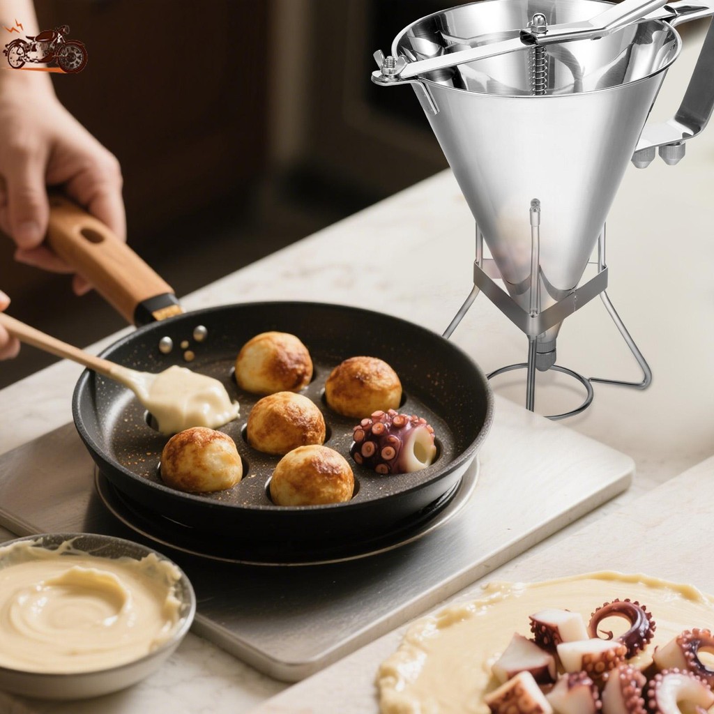 Pancake Batter Dispenser with Stand Stainless Steel Funnel Cake ...