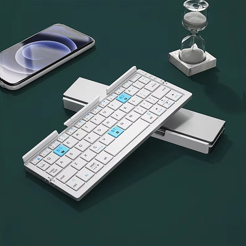 Foldable Wireless Keyboard Mini Bluetooth Keyboard Supported 3 Devices ...