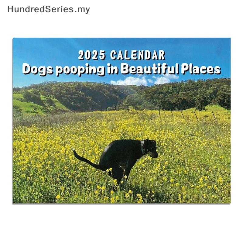 [HundredSeries] 2025 Wall Calendar-Dog Pooping Calendar Monthly ...