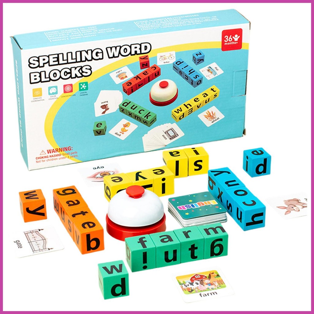 Spelling Block Toy Multiplayer Educational Matching Letter Game ...