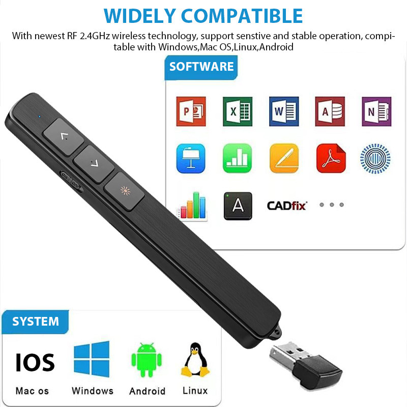 Wireless Laser Pointer Presenter USB Remote Control Presentation Laser ...