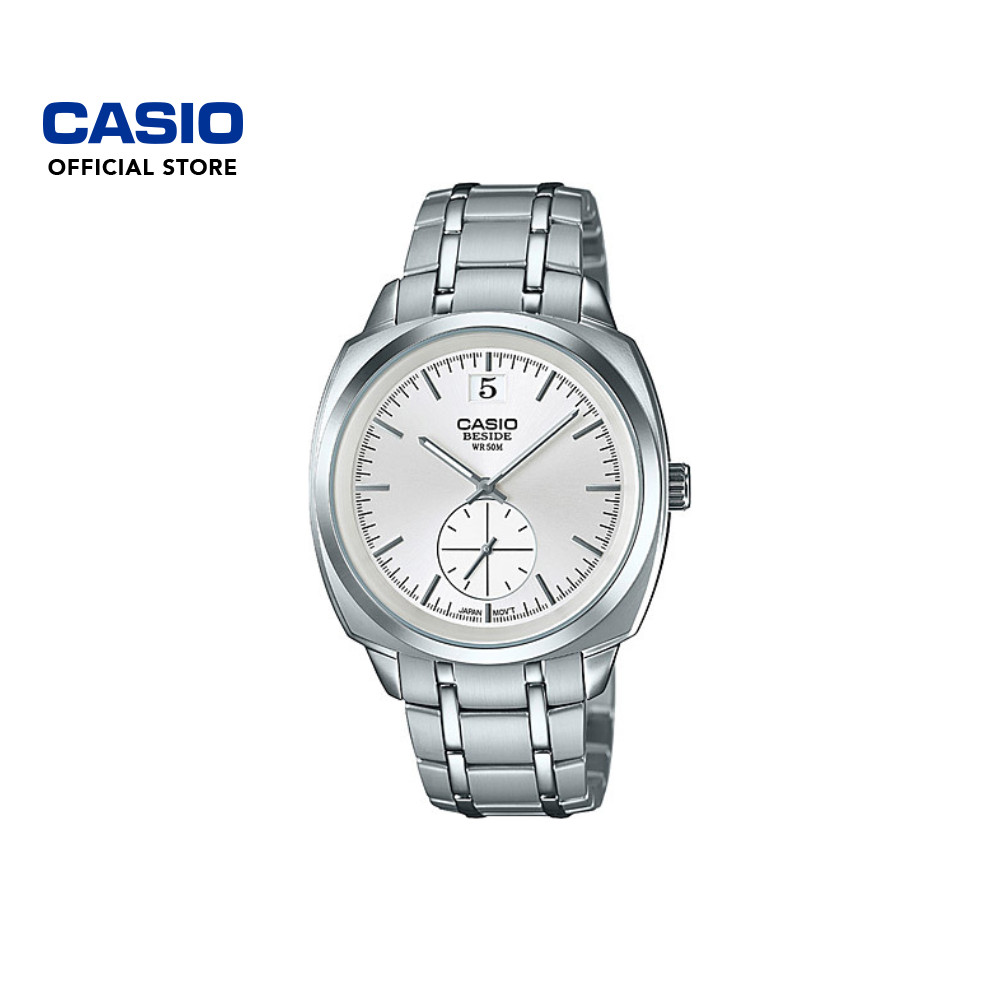 Casio Beside BEM-150D-7AV Silver Stainless Steel Band Men Watch ...