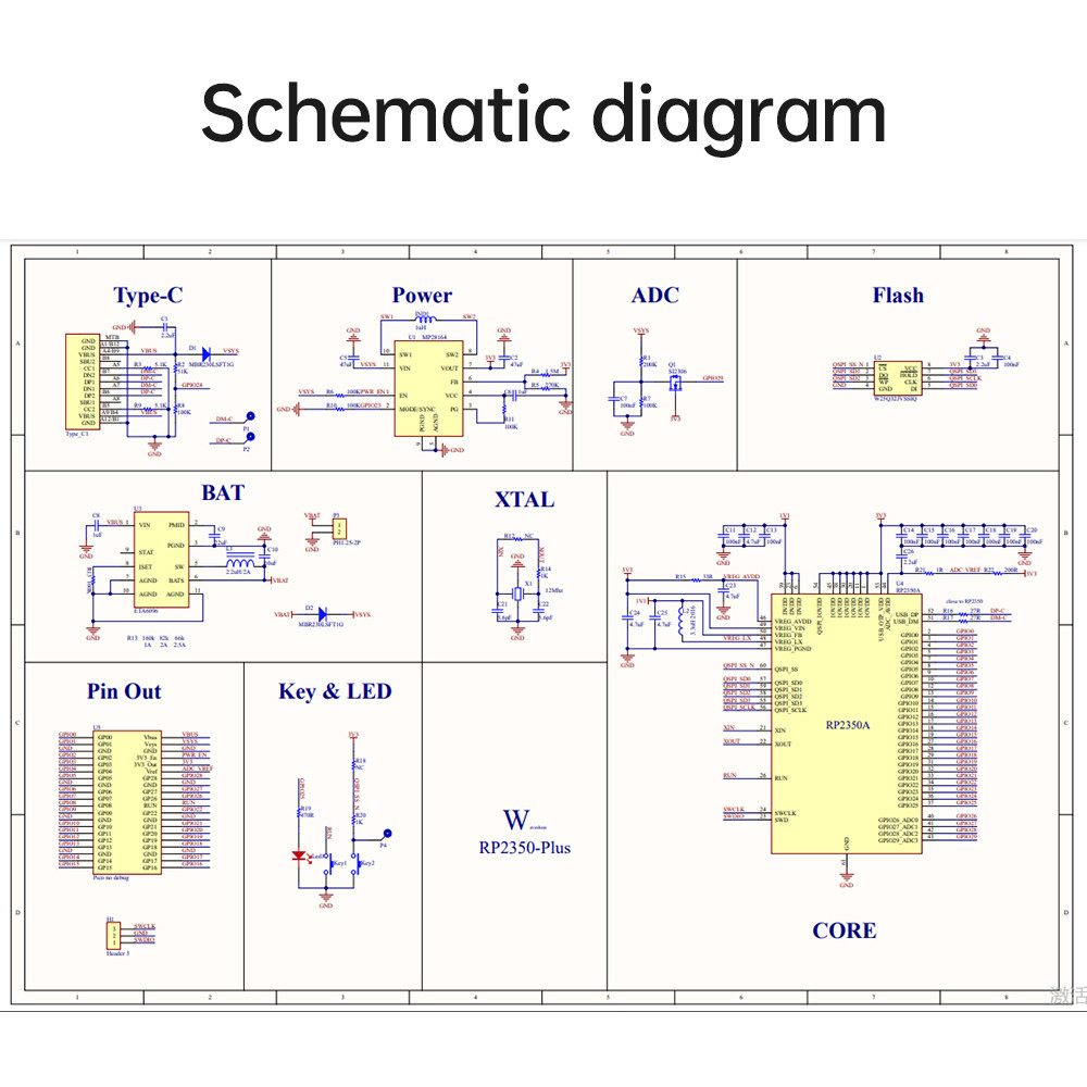 Pcbfun Rp2350 Plus Development Board Microcontroller Processor Based On Rp2350A Dual Core Dual ...
