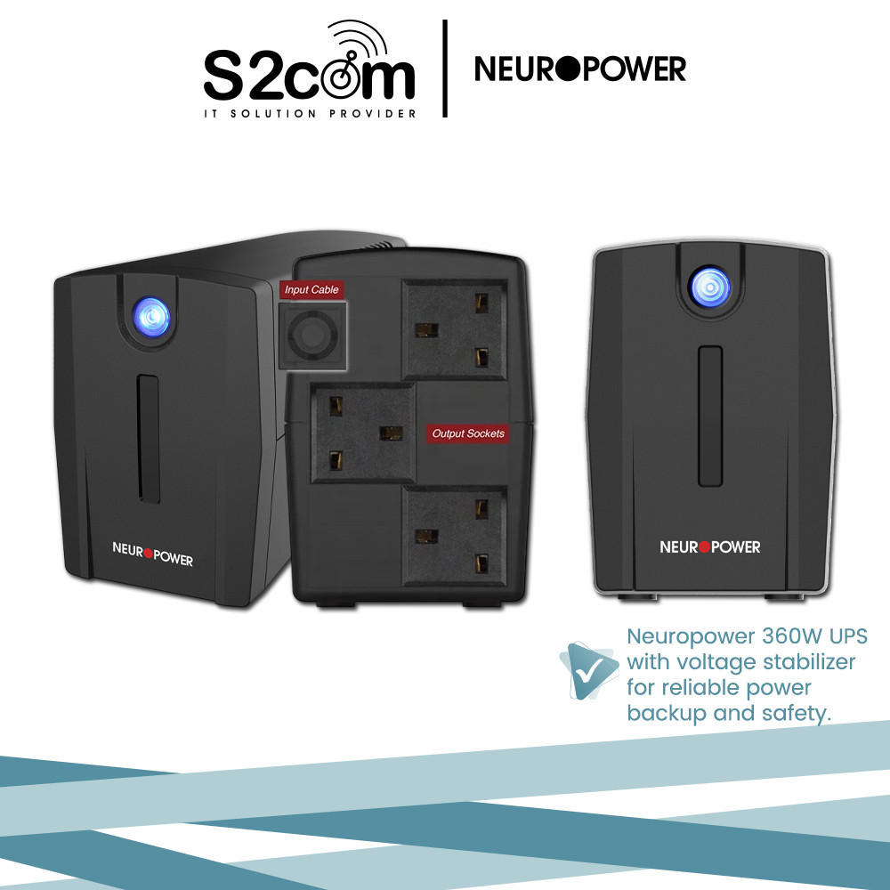 Neuropower UPS Compact 800i-3UK 800VA/360W With Automatic Voltage Stabilizer & Voltage Regulator ...