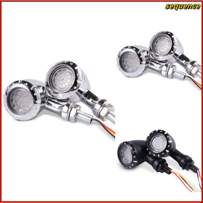 Se 1 Pair Bullet Turn Signals, 12V LED Motorcycle Blinkers Indicator ...