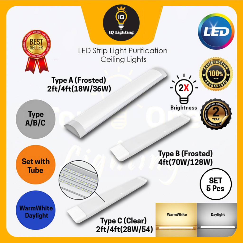 [SET 5pcs]{2 YEARS WARRANTY} LED Super Bright Upgraded T5 T8 Version ...