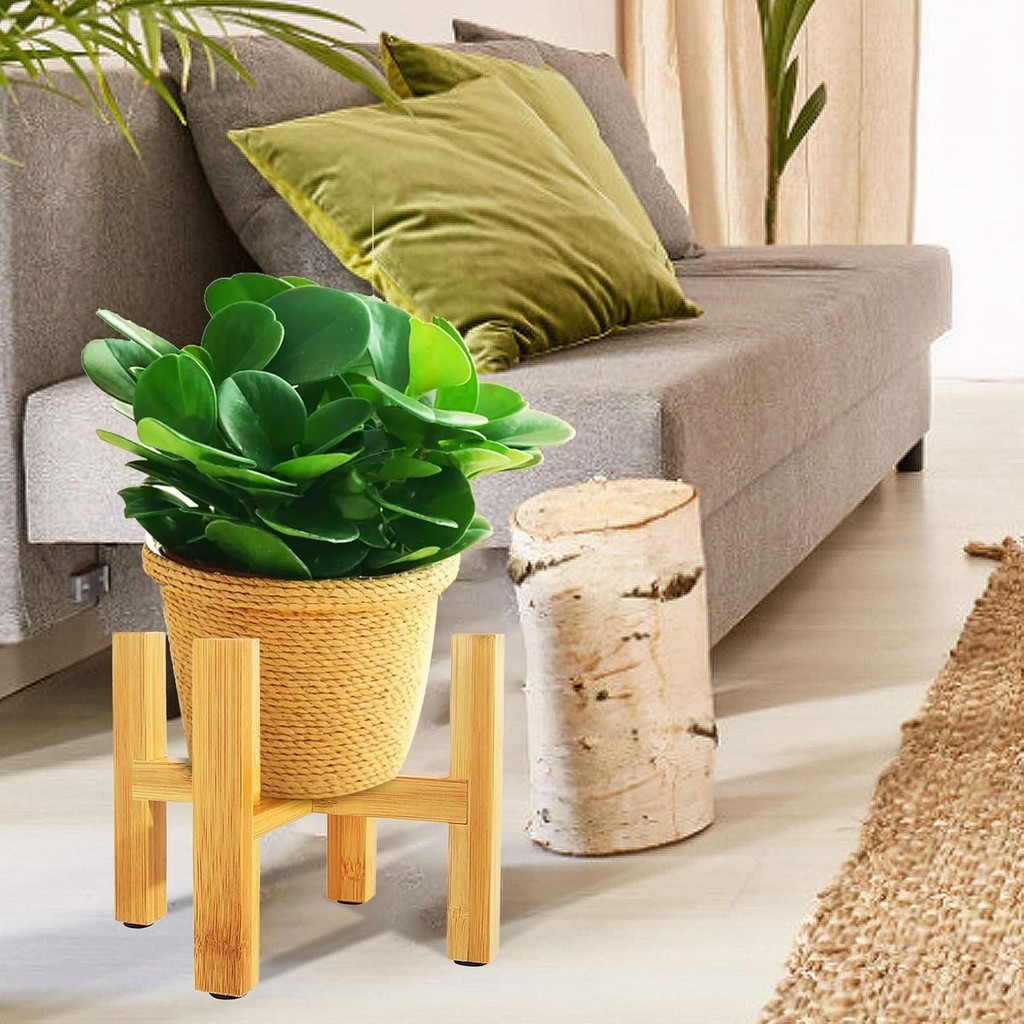 Wood Flower Pot Rack Holder T Shape Bamboo Wooden Flower Rack Potted ...