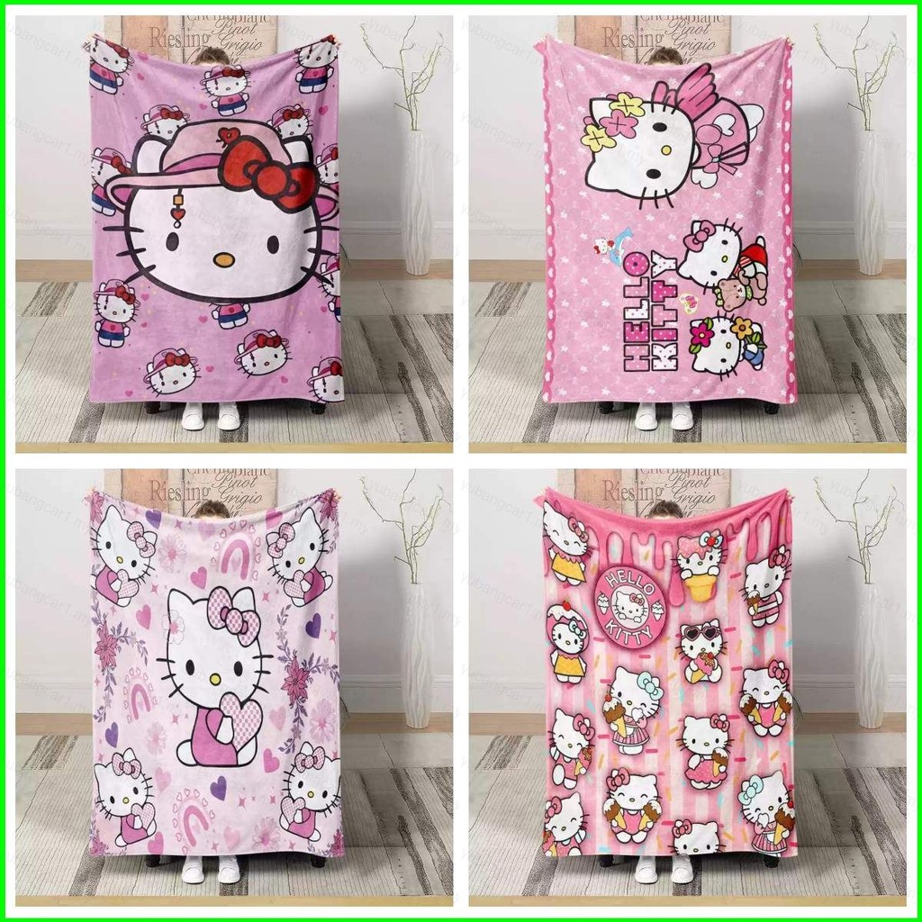 YB Sanrio Hello Kitty Cartoon Cute Blanket Home Sofa Bedroom Office ...
