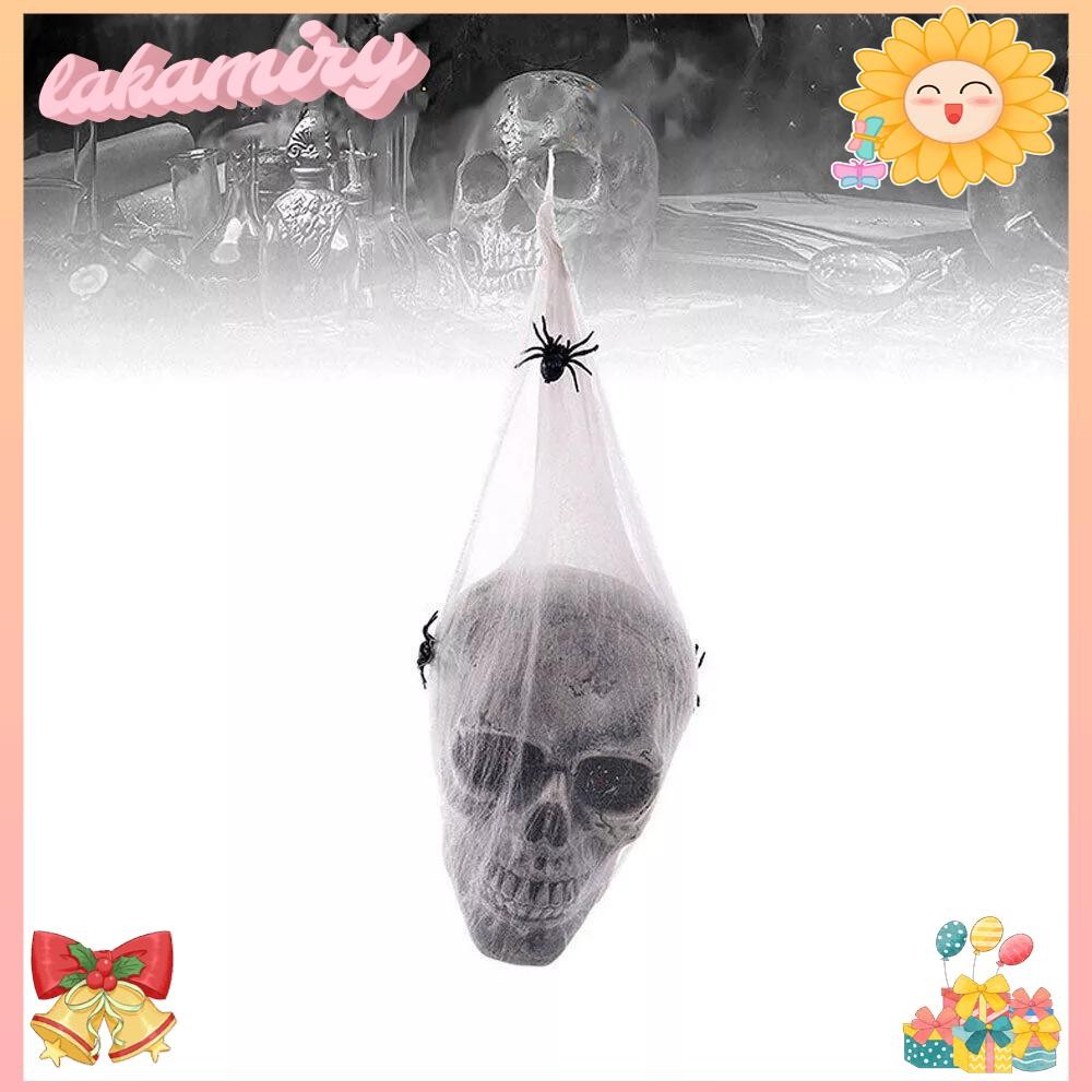 LAKAMIRY LED Red Eyes Spider Ghost, Mesh Bag Halloween Skeleton Voice ...