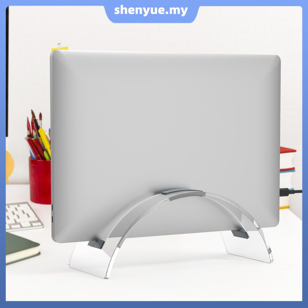 Vertical Laptop Stand for Desk Clear Acrylic Laptop Holder Desktop ...