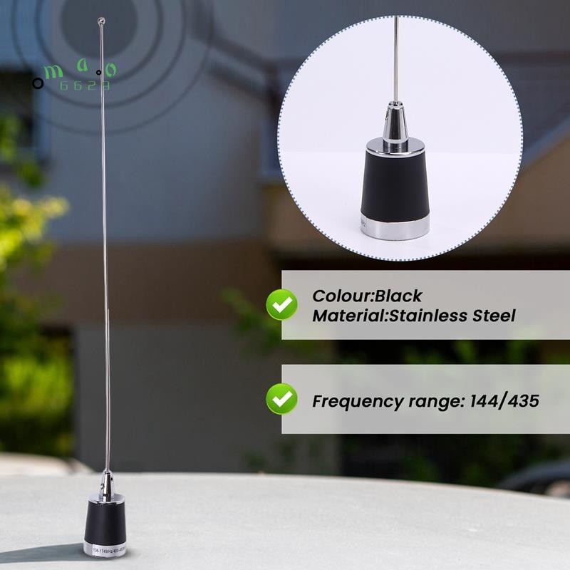 Car NMO Antenna VHF UHF 144/430MHz Dual Band High Gain Antenna with ...