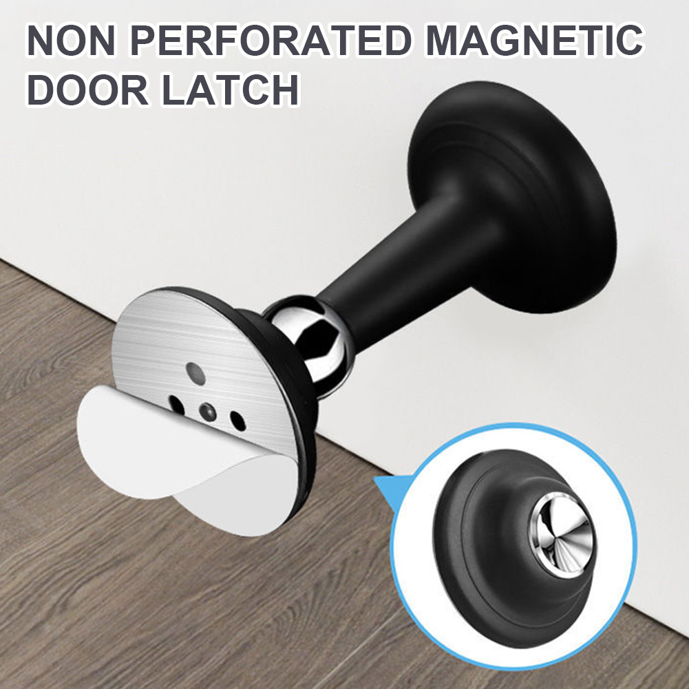 Magnetic Door Stopper Punch-Free Self-Adhesive Stopper Stainless Steel ...