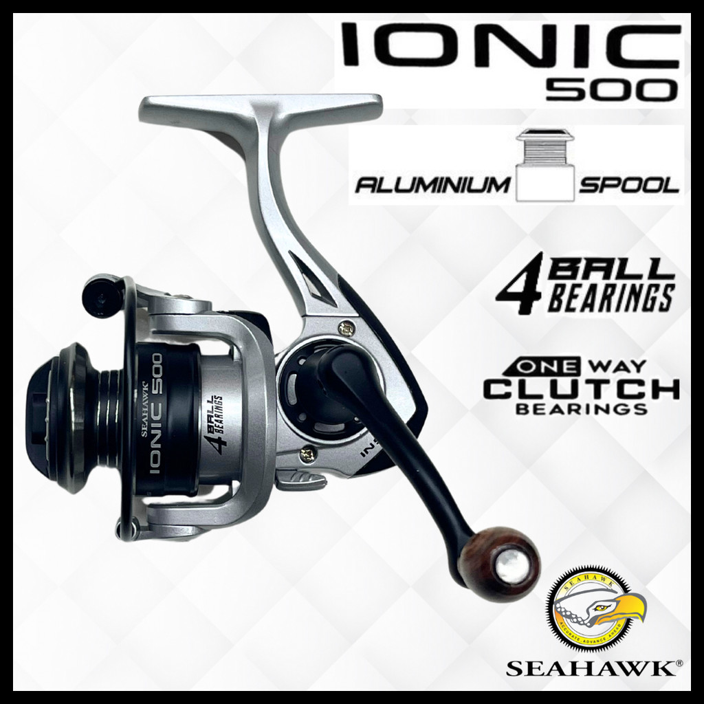 SEAHAWK Ionic 500 Ultra Light Spinning Fishing Reel 4BB 4.4:1 Ratio 3KG ...