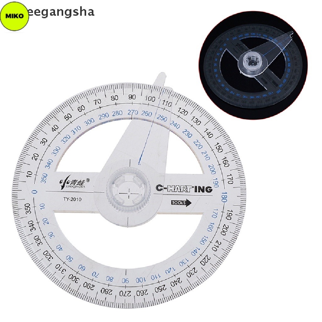 MS Portable Diameter Of 10cm Plastic 360 Degree Pointer Protractor ...