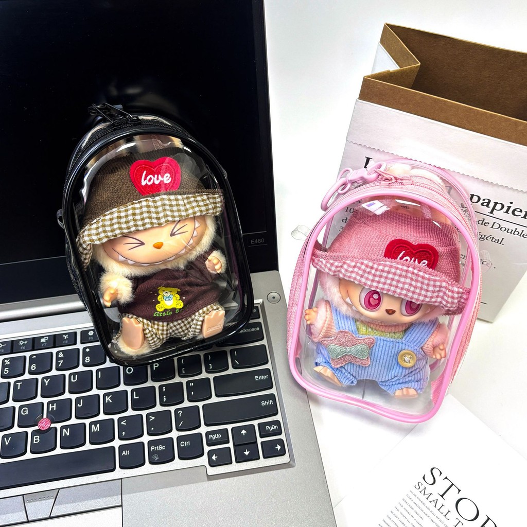 Cartoon Labubu V2 Cover Cute Labubu Display Bag PVC Transparent Cotton ...