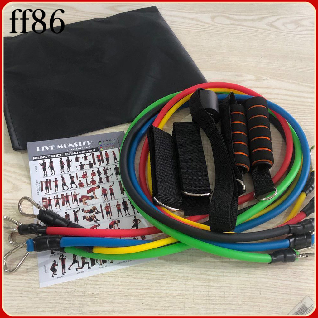 11 Pcs/set Resistance Rope Women Men Muscle Strength Strap Trainer ...