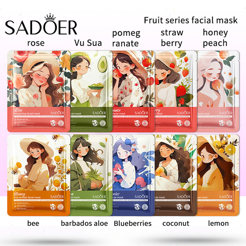 SADOER Plant Facial mask Hydrating Rejuvenating Soothing Nourishing Anti-Wrinkle Moisturizing ...