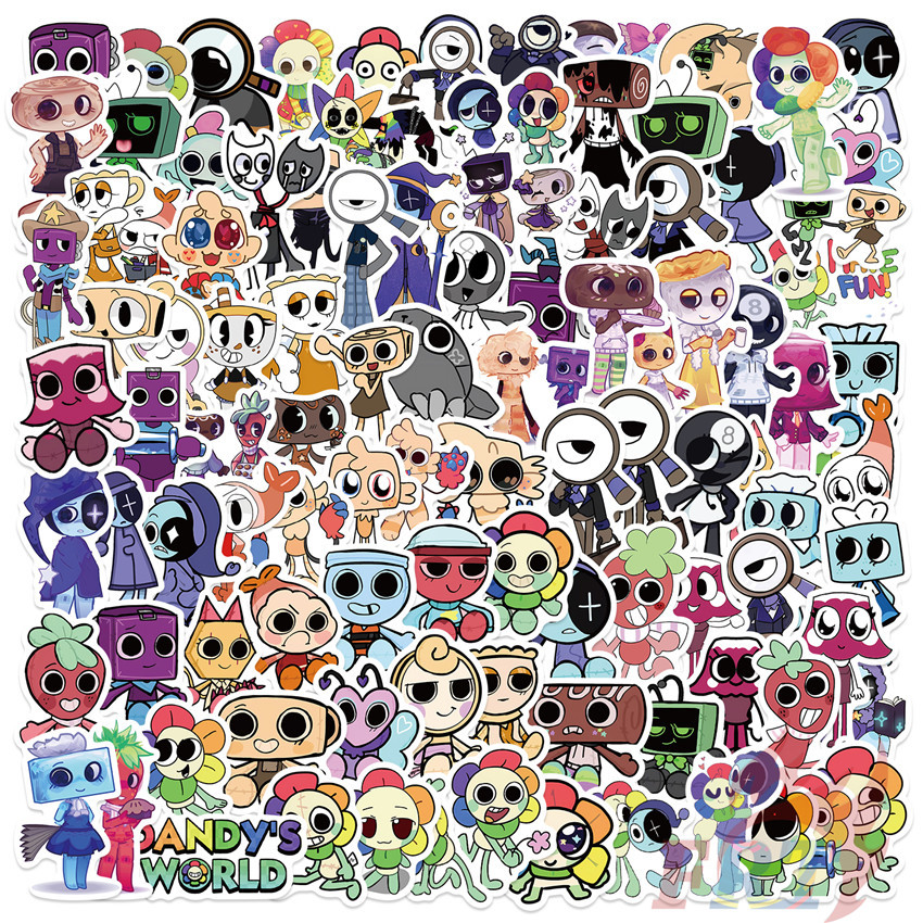 100Pcs/Set Dandy's World Stickers DIY Waterproof Fashion Decals Doodle ...