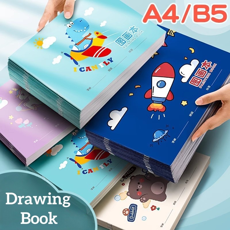 A4 B5 Blank Drawing Book for Kids 40 Pages Thick Paper Sketchbook ...