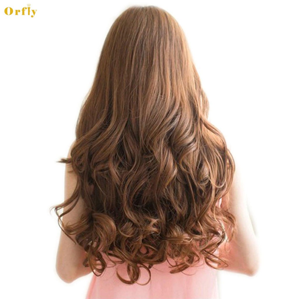 5 Clips Women Ladies Long Wig 5 Clips In 60cm Hair Extensions for Woman ...