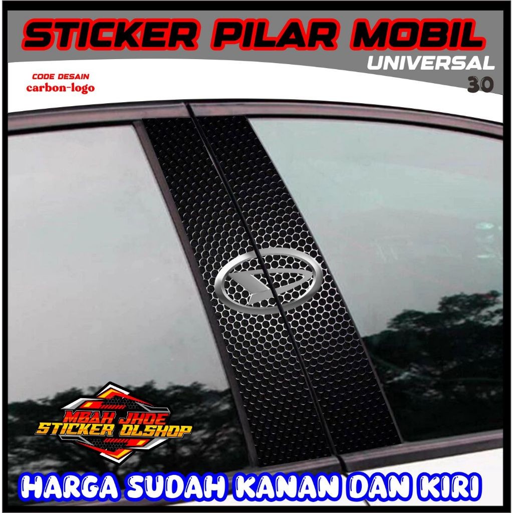 UNIVERSAL 3D GRAPHIC CAR PILLAR STICKER CARBON MOTIF - RON DESIGN ...