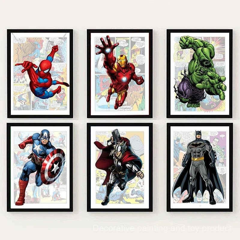 Miniso Disney Marvel Avengers Comic Poster Spider-Man Captain America ...