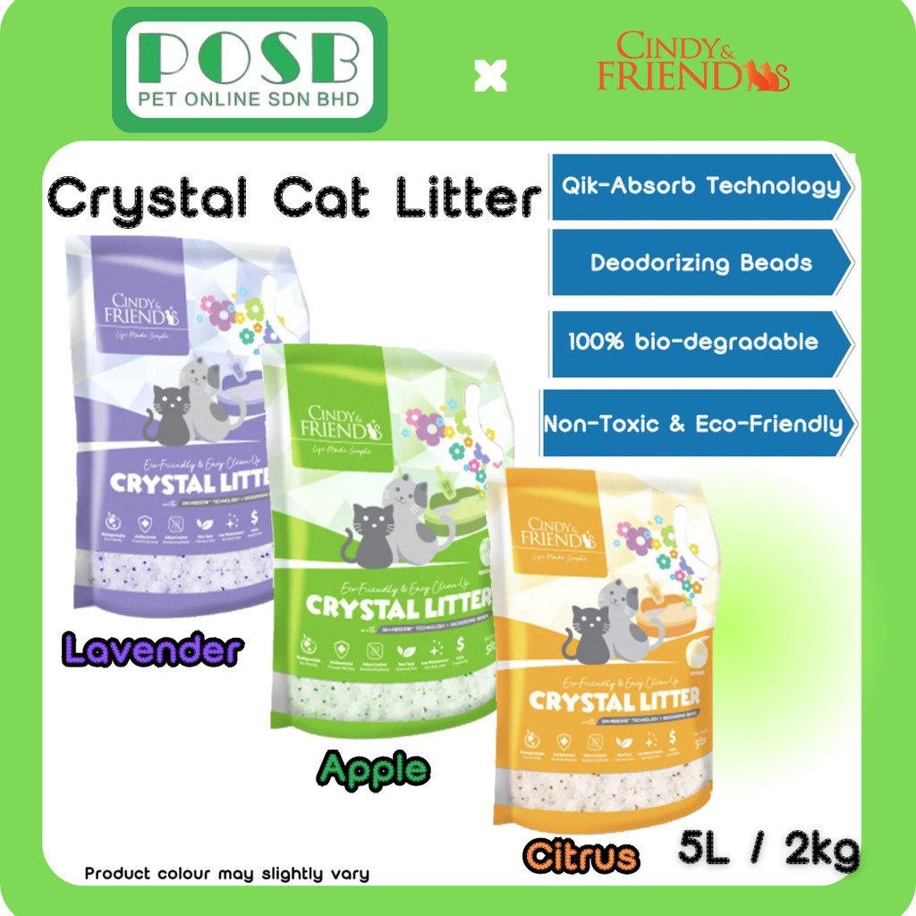 Cindy & Friends Crystal Cat Litter 5L / Cindy and Friends Crystal ...