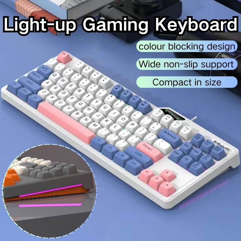 [Local Stock]RGB Wired Keyboard 94 Keys with Volume Knob Gaming ...