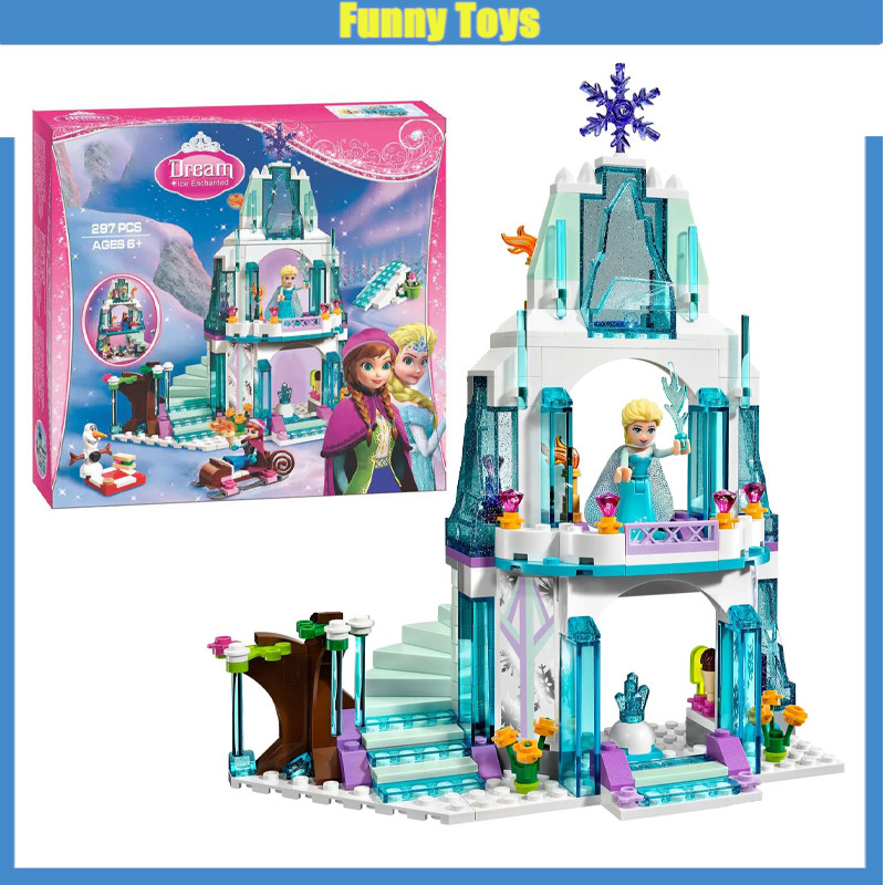41062 Elsa's Sparkling Ice Castle Building Blocks Olaf and Princess ...