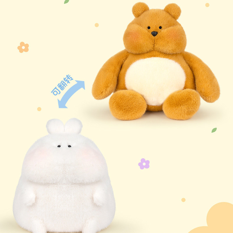 Love B Bear A Rabbit Flip Plush Doll Transformation Doll Little Bear ...