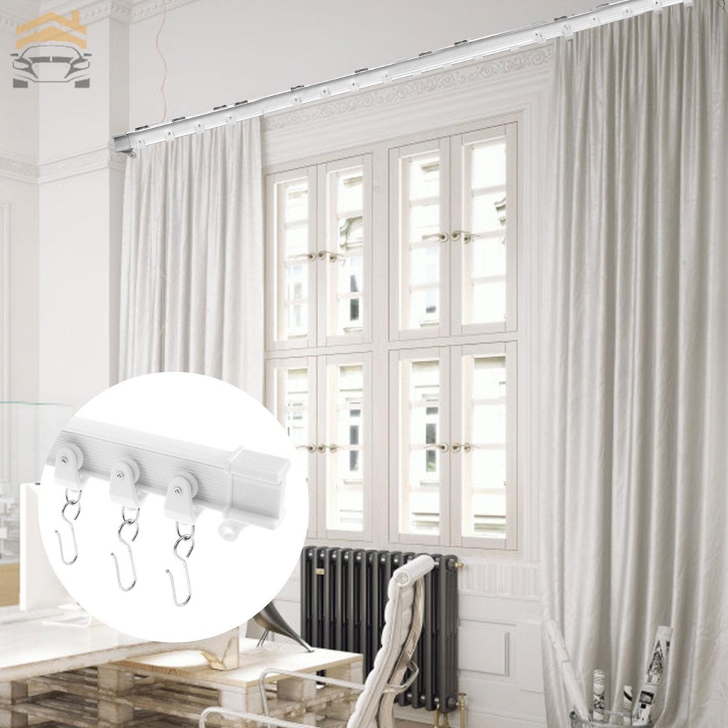 Ceiling Curtain Track 13Ft Flexible Bendable Curtain Track Ceiling ...