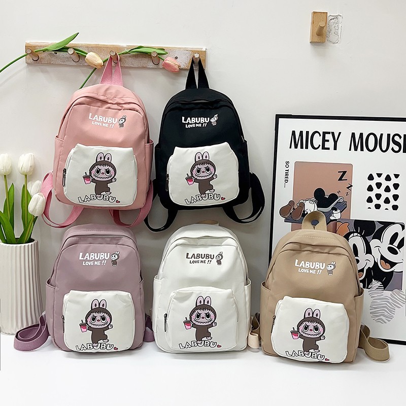 2024 New Labubu Printed Backpack Cartoon Labubu Primary School Student ...
