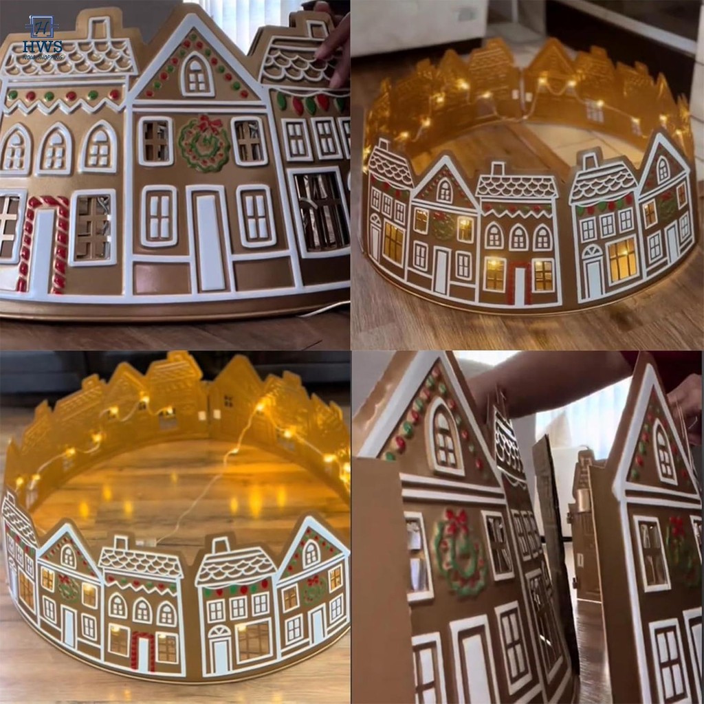 Gingerbread House Christmas Tree Collar Plastic Tree Collar Tree Base ...