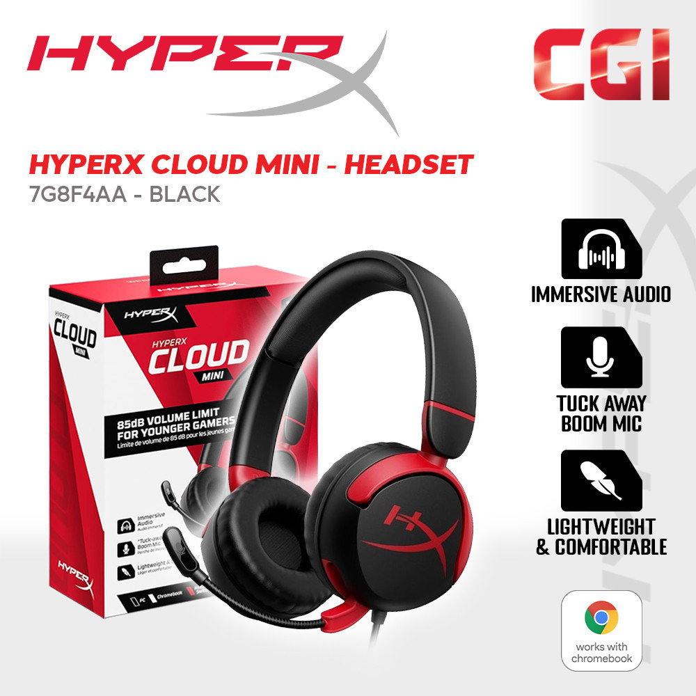 HyperX Cloud Mini Wired Gaming Headset - Black (7G8F4AA) | Shopee Malaysia