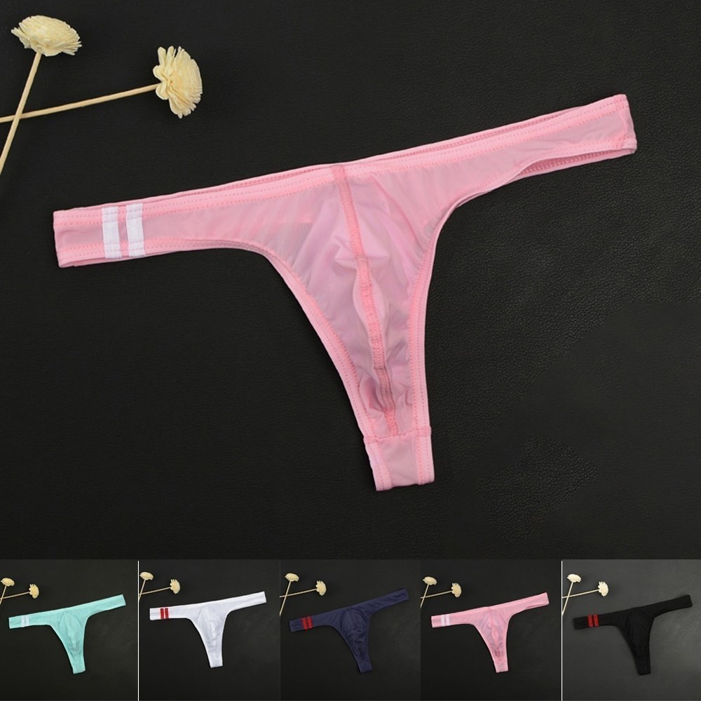 Sexy Men's See Through Low Rise G String Thong Briefs Underwear for ...